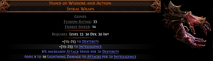 Hand of Wisdom and Action (Gloves) in Path of Exile 2: The Ultimate ...